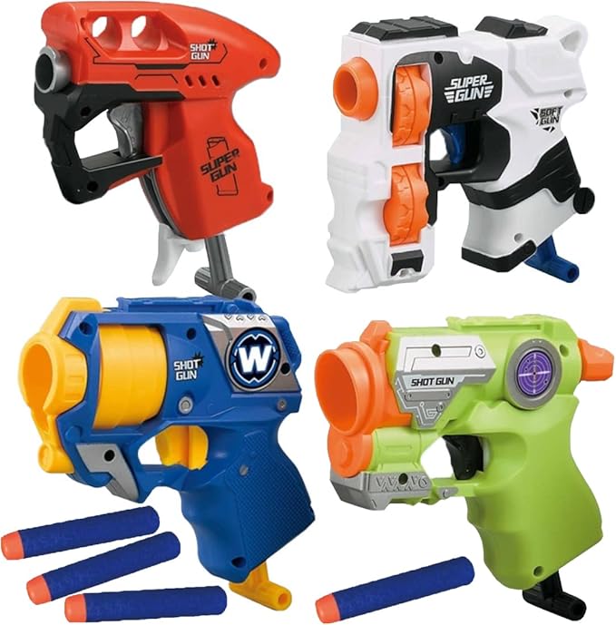 Amazon.com: 4 Pack Mini Dart Guns Blaster Bundle for Nerf Party Favors ...