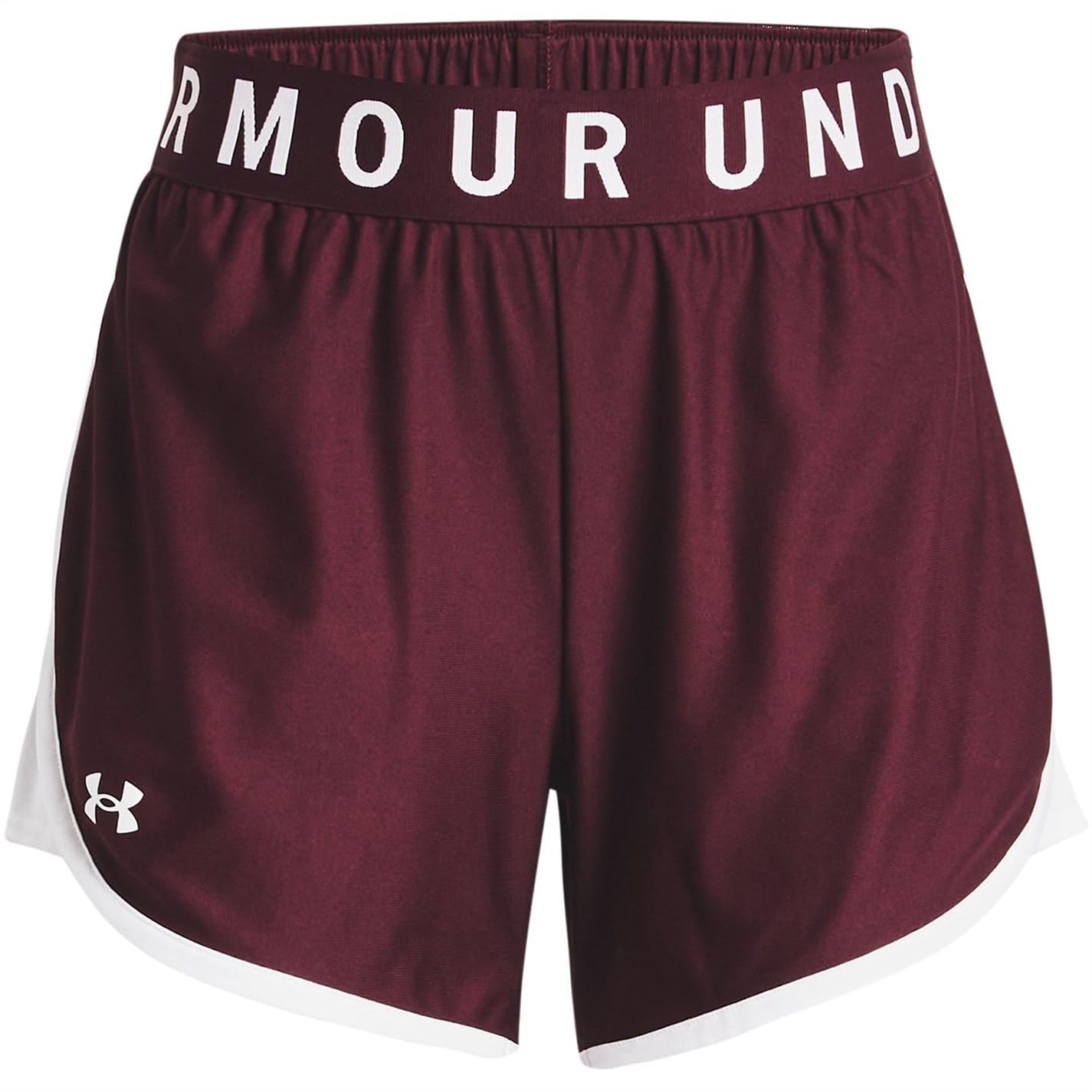 Under Armour Women's Play Up 5-inch Shorts (600) Dark Maroon / White ...