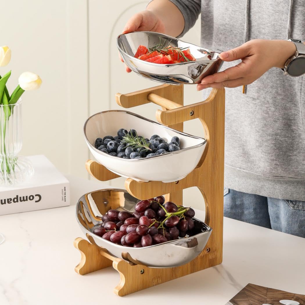 Snapklik.com : YYW Fruit Stand For Countertop, Ceramic Fruit Bowl For ...
