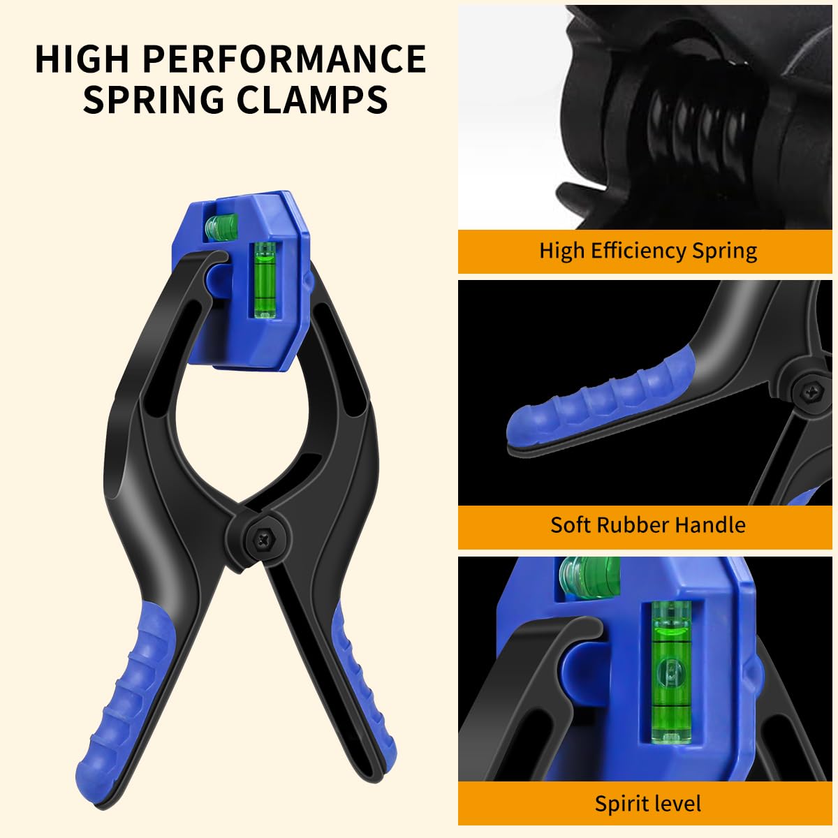 Snapklik.com : Sdstone 8 Inch Spring Clamps Heavy Duty - 4 Pack Large ...