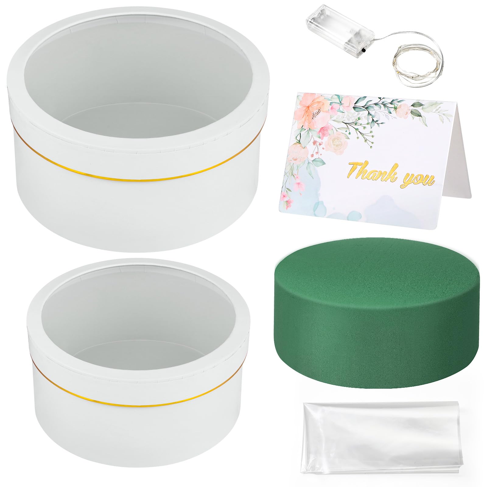 Amazon.com: Nuenen 6 Pcs Round Gift Boxes with Lids Floral Foam Thank ...