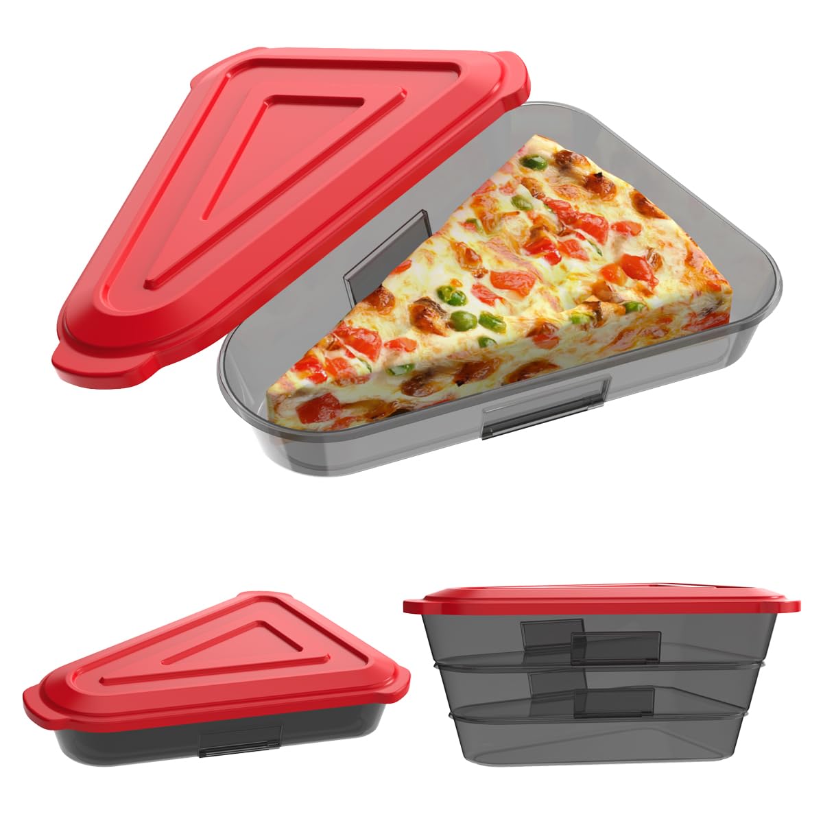 Amazon.com: AimiDream Reusable Pizza Storage Container with 3 Mergable ...