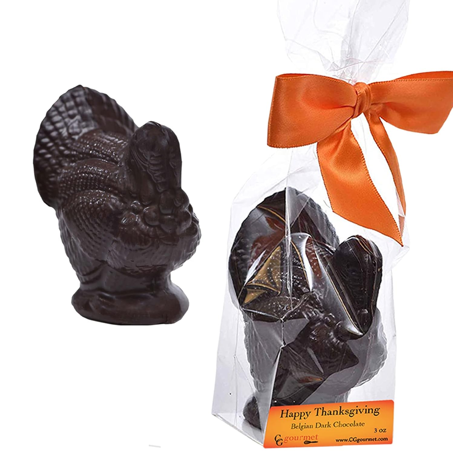 Amazon.com : CGgourmet Dark Chocolate Turkey Favors, 4-pack, 3D ...