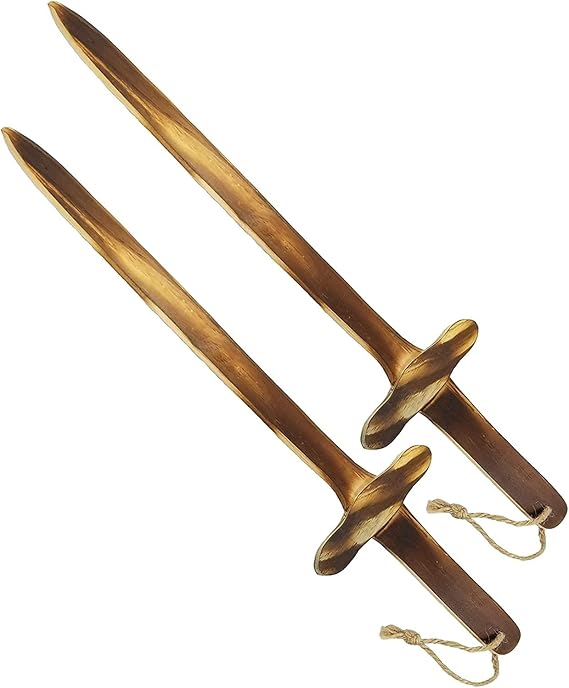 Amazon.com: Adventure Awaits! Wooden Toy Sword for Kids | 2 Pack ...