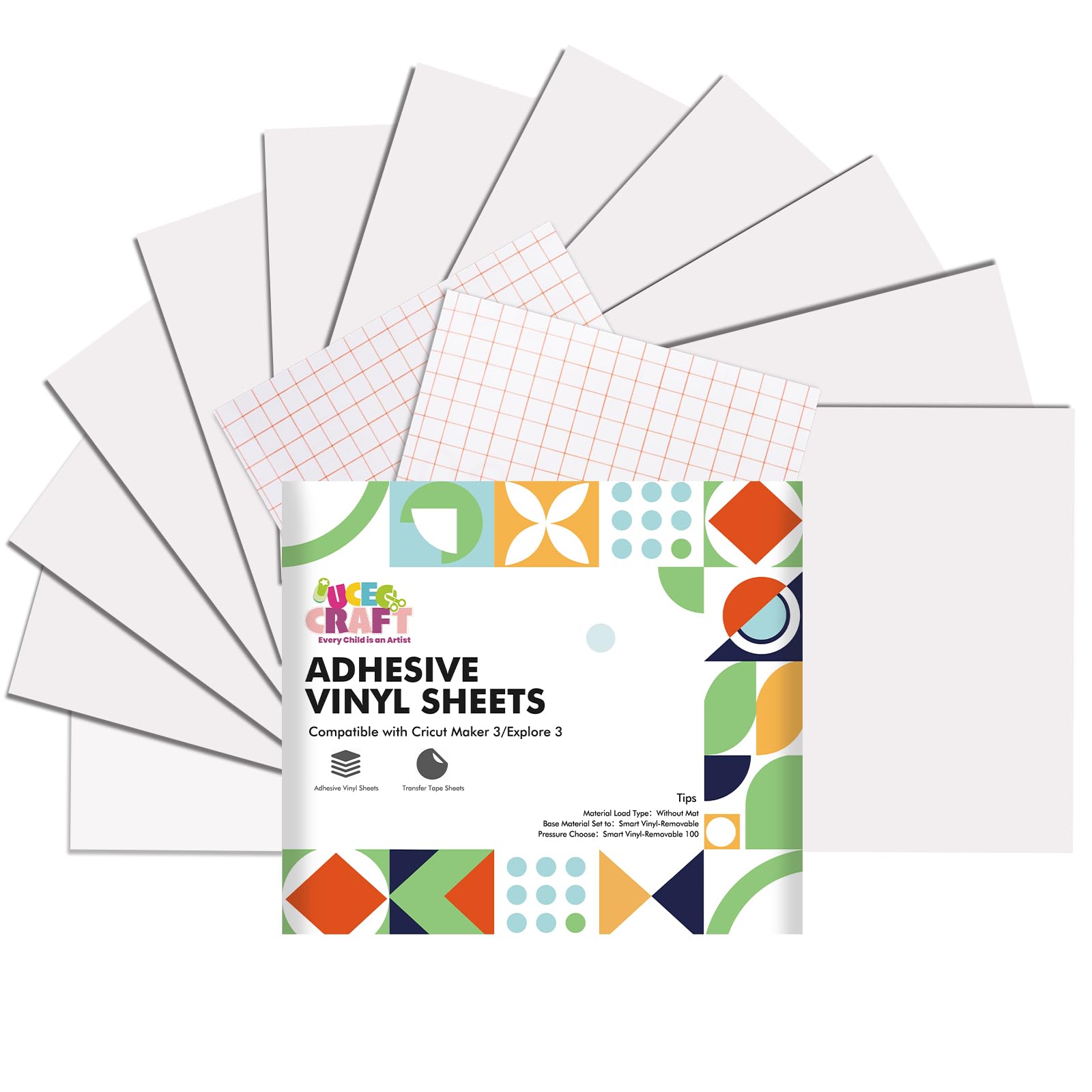 Snapklik.com : UCEC White Removable Vinyl, 14pack, Matless Cutting, 13 ...