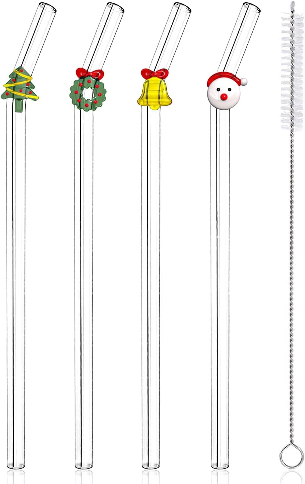 Amazon.com: Glass Straws Shatter Resistant with Fruit Charms - Reusable ...