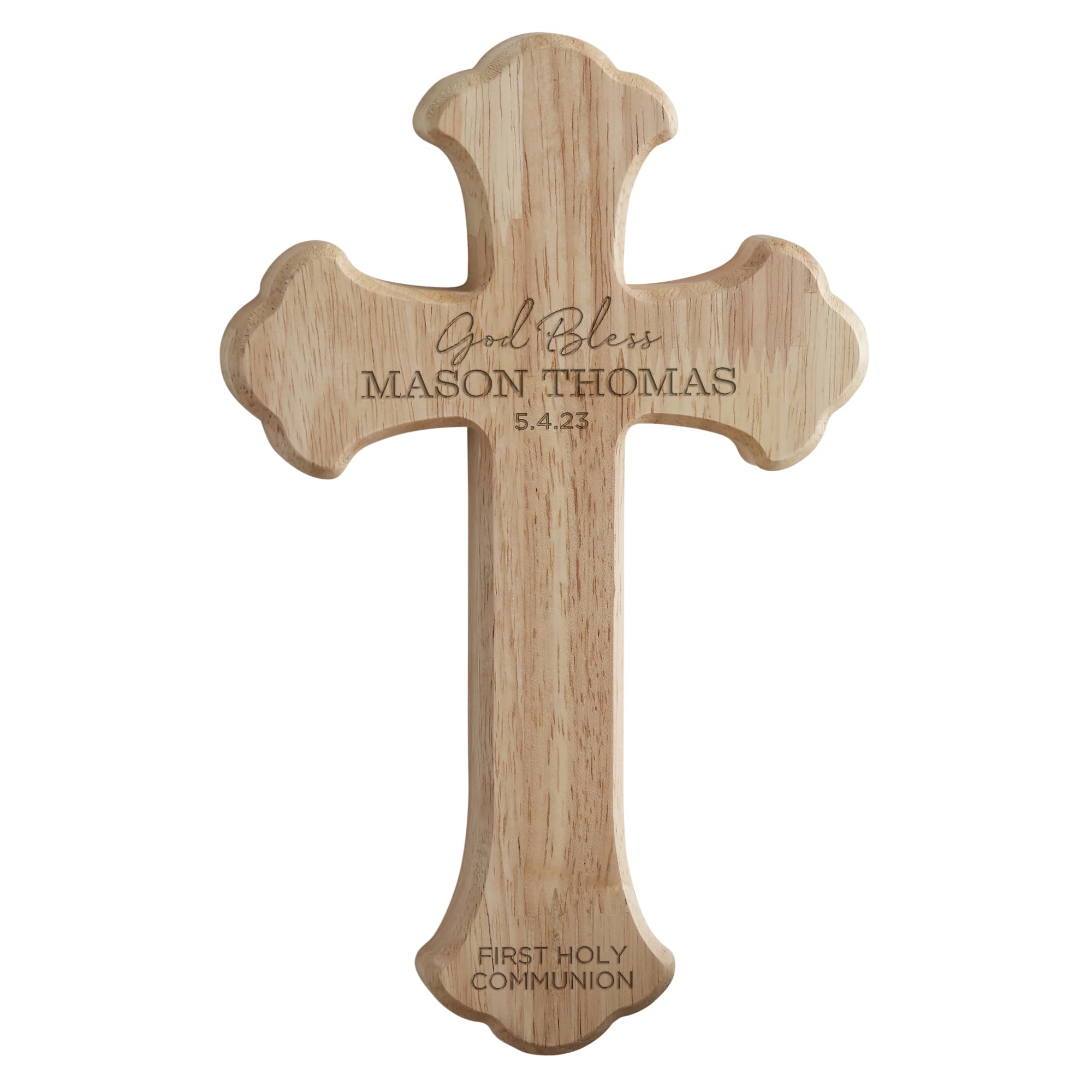 First Holy Communion Cross Pink Cross, Leaves & Buds First Holy