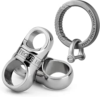 Amazon.com: TISUR Titanium Round Carabiner Clip+TISUR Swivel Key Rings ...