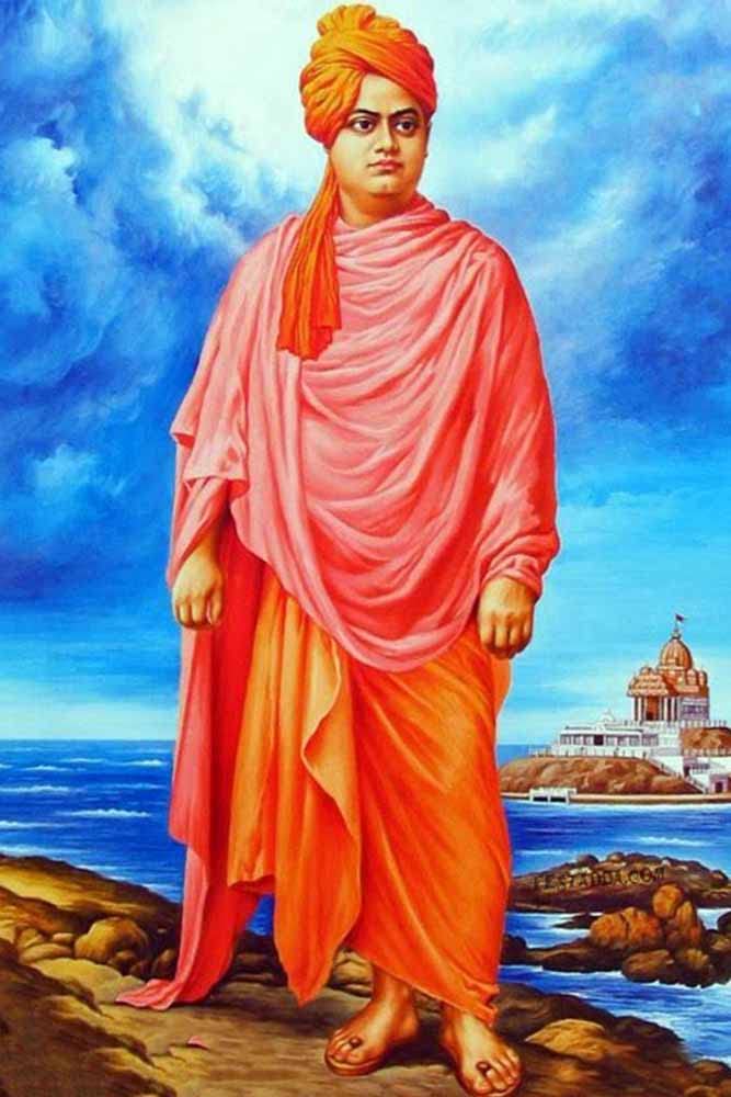 Wallpics® Swami Vivekananda Painting Poster Waterproof Vinyl Sticker ...