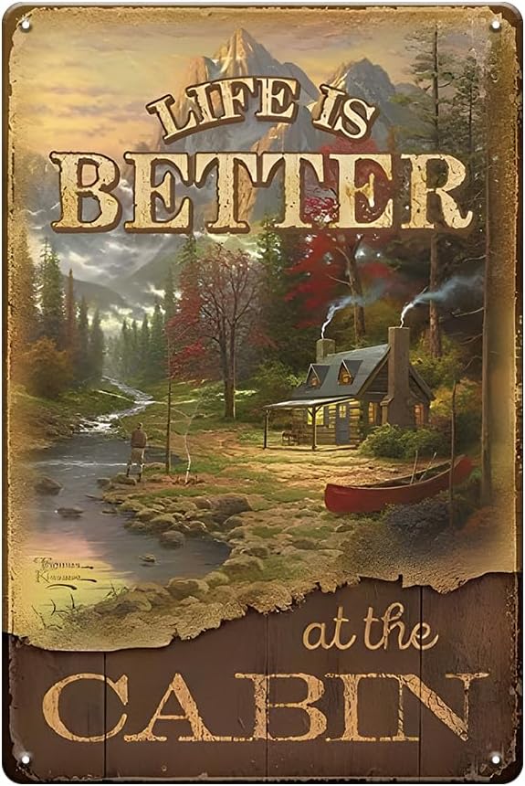 Amazon.com: Retro Decor Vintage Metal Signs for Cabin Accessories House ...