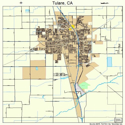 Amazon.com : Large Street & Road Map of Tulare, California CA - Printed ...