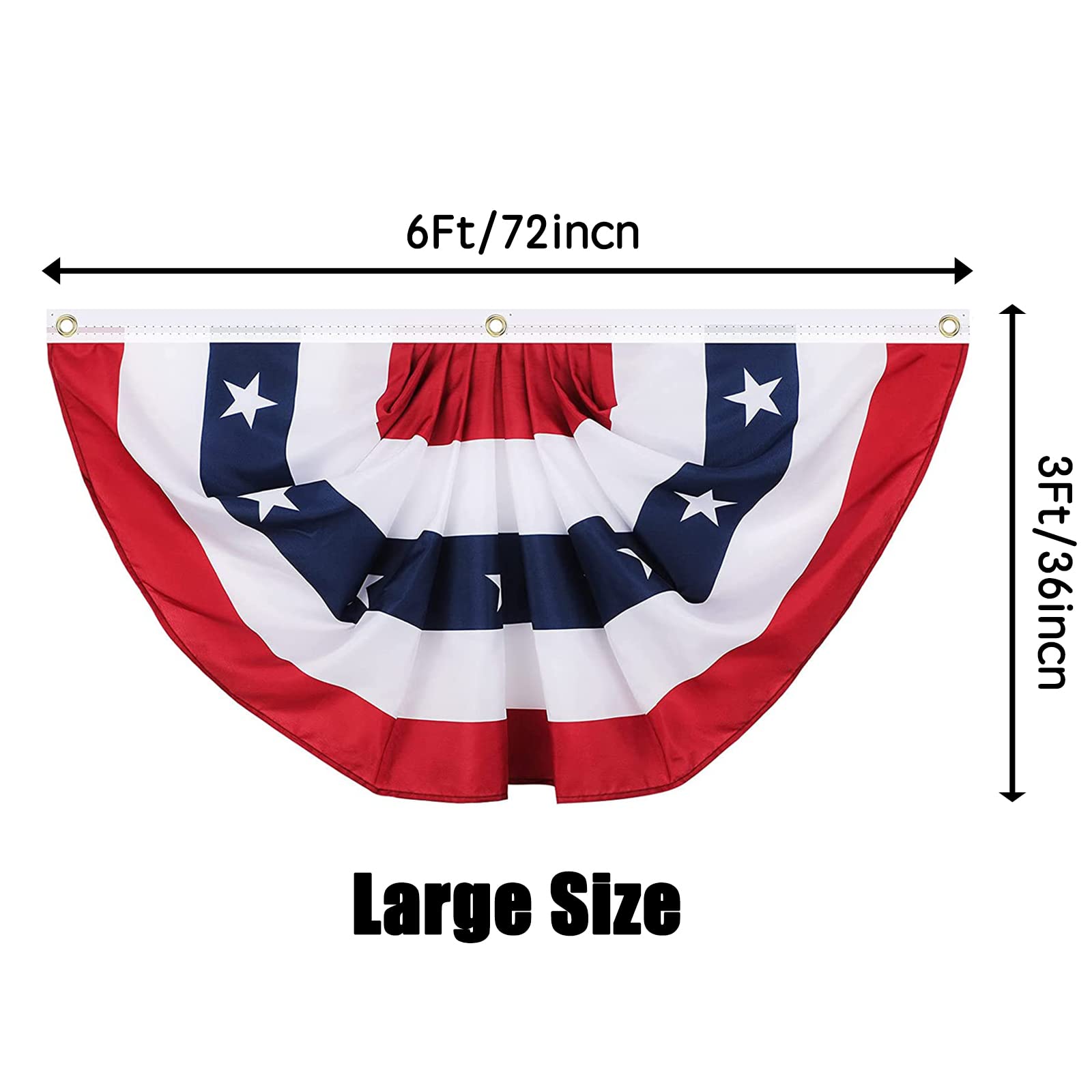 4PCS Large Size American Flag Bunting — 3x6 feet Patriotic Flag Bunting ...