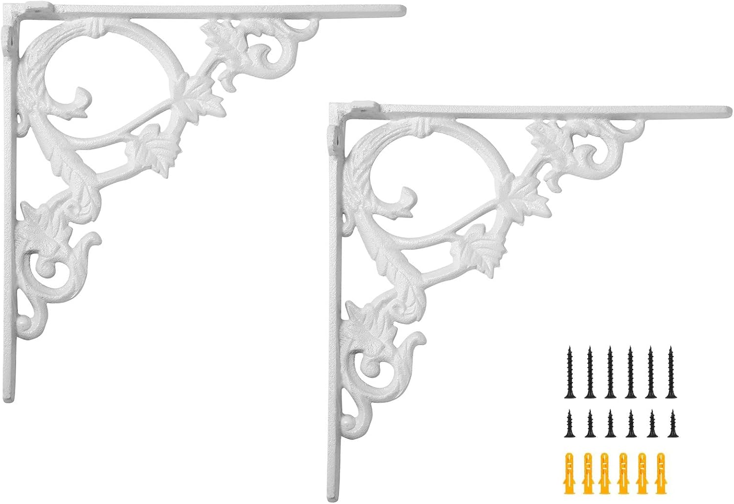 Amazon.com: Cast Iron Victorian Scroll Shelf Brackets, 9 x 9 inch ...