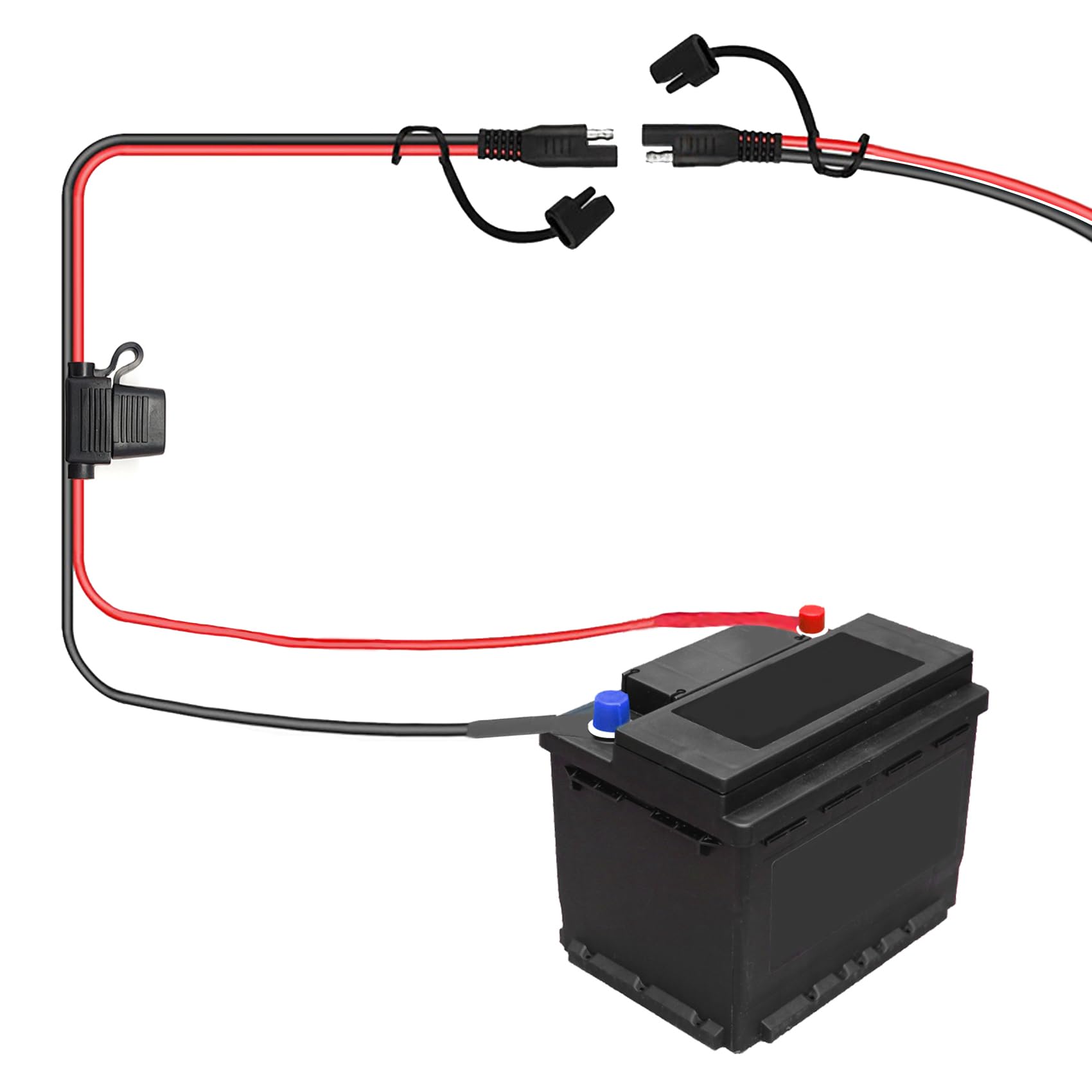 Amazon.com: SAE Battery Connector, 2FT 10AWG SAE Extension Cable, Ring ...