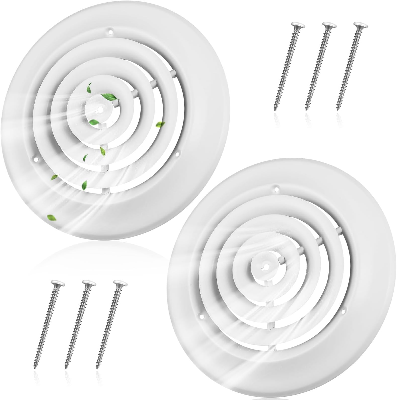 HBW 8" Round Ceiling Diffuser White Powder Coated with Outside ...