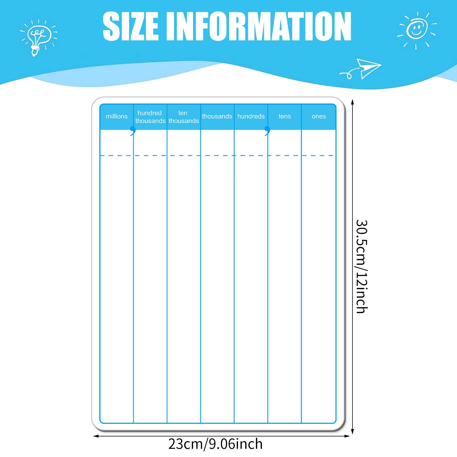 Snapklik.com : 24 Pack Long Division Whiteboard For Kids Thickened ...