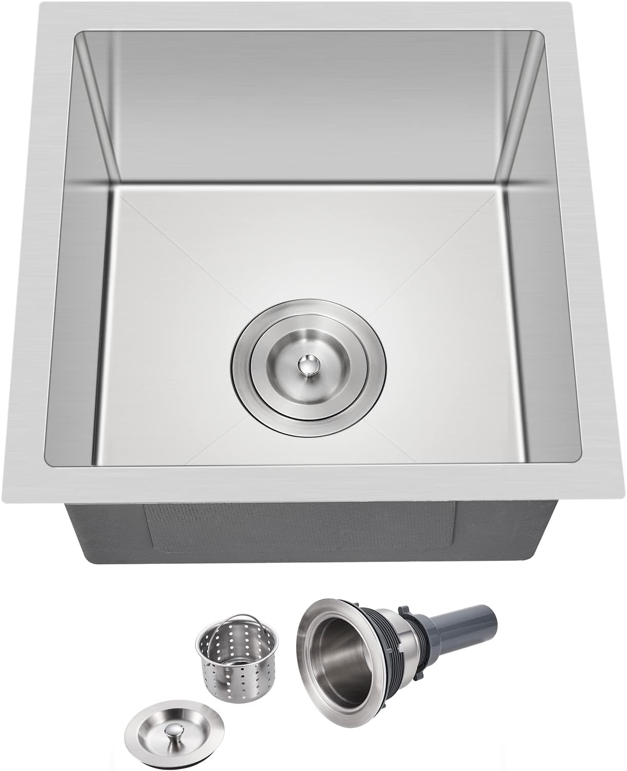 Suncano 15x15 Inch Bar Sink Undermount, 18 Gauge Stainless Steel Small ...