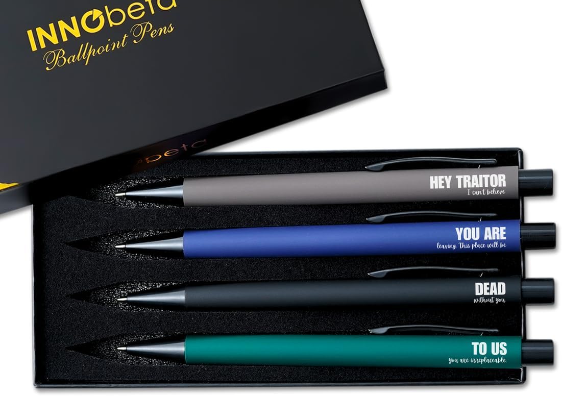 Amazon.com : InnoBeta Farewell Gifts for Coworkers, Ballpoint Pen Set of 4, Coworker Leaving ...