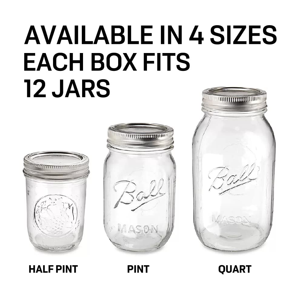 Half Pint Mason Jars Dimensions Ball 8 Oz. Collection Elite Wide Mouth