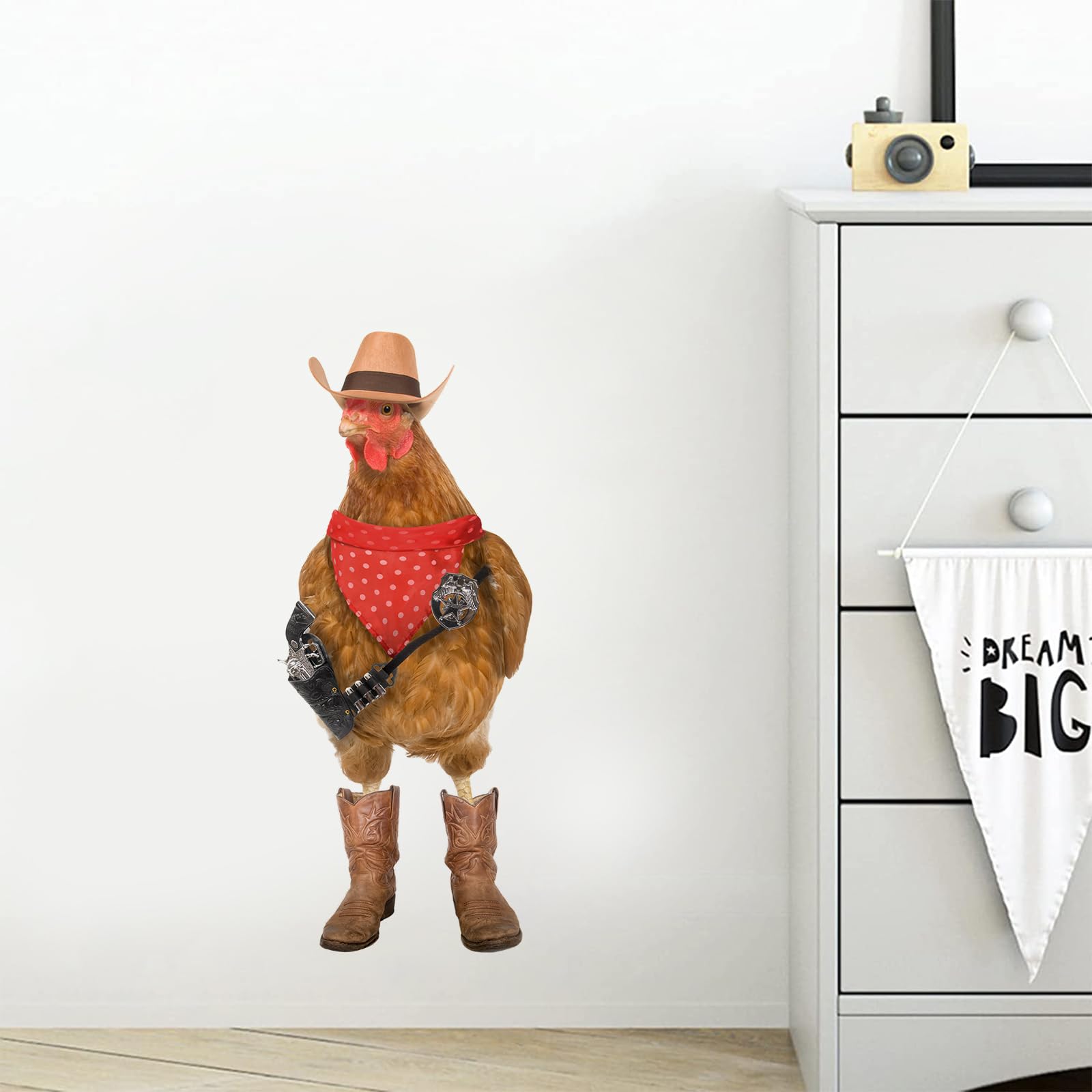 Amazon.com: Funny Chicken Wall Art Sticker Chicken Man Wall Decal Peel ...