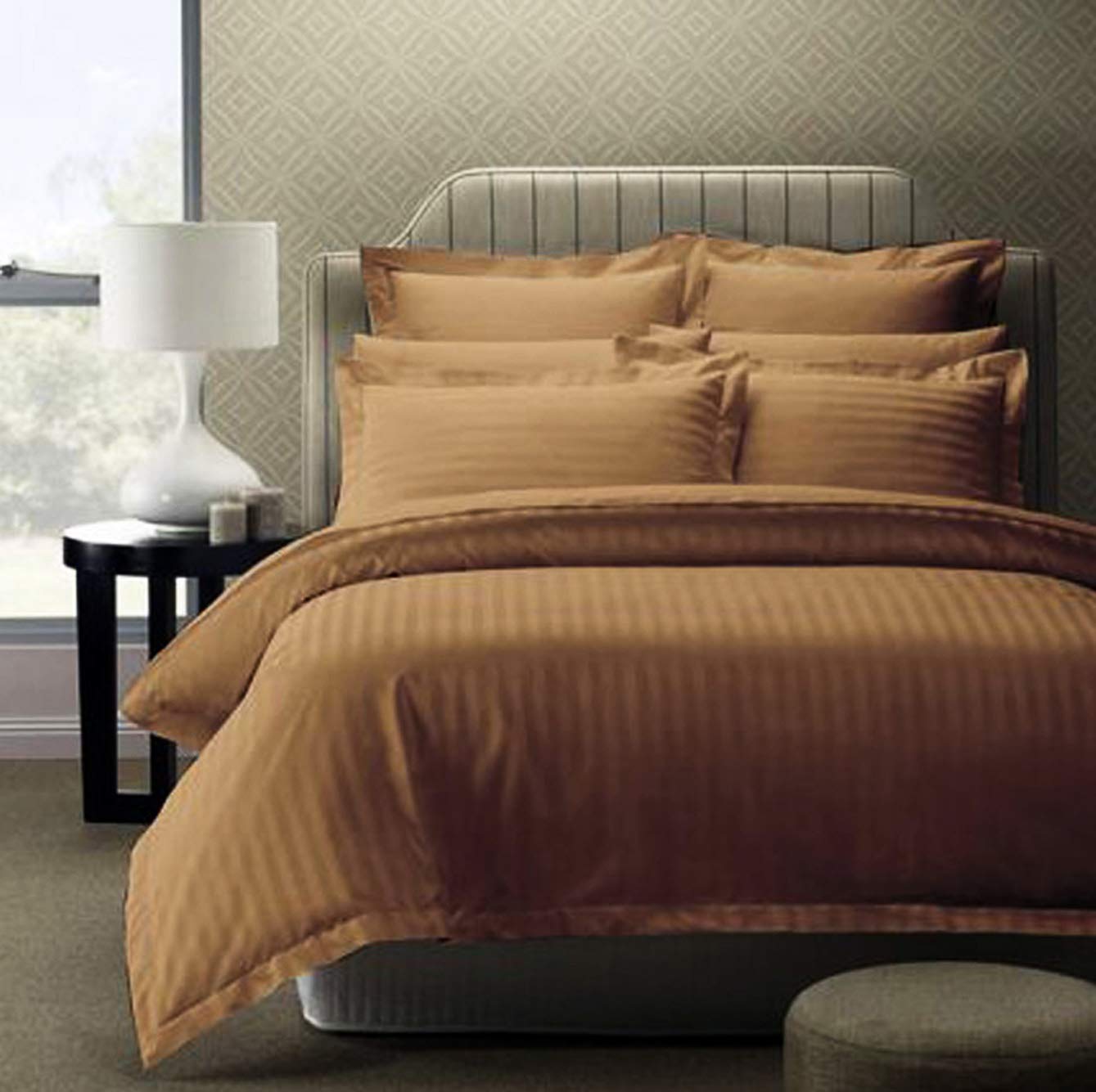 Homedrawing Fab 100 Cotton Satin Stripes Double Bed Bedsheet For Home homedrawing-fab-100-cotton-satin-stripes-double-bed-bedsheet-for-home