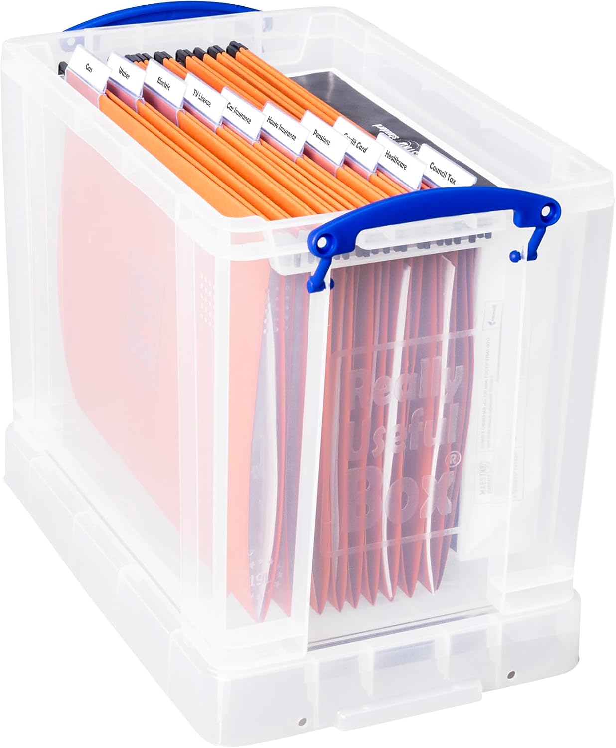 Really Useful Filing Box Plastic with 10 suspension files A4 19 Litre ...