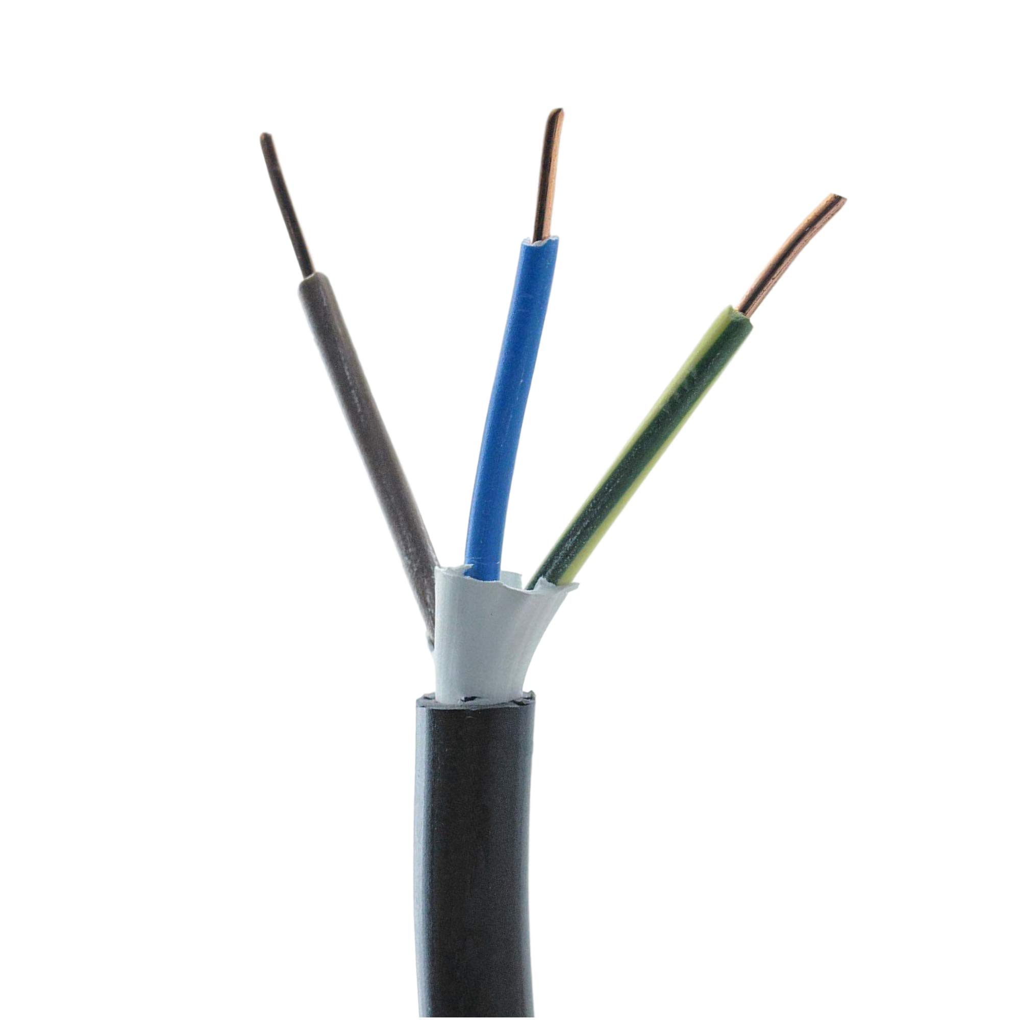 Zexum 2.5mm 3 Core HiTuf Indoor & Outdoor Underground Power Cable - 10m ...