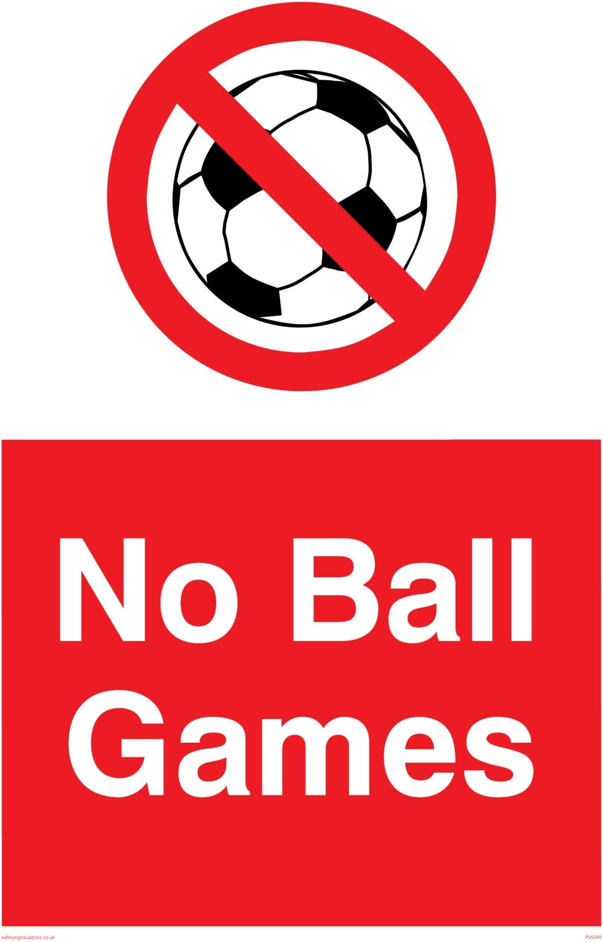No ball games allowed safety sign - 3mm Aluminium sign (300mm x 200mm ...