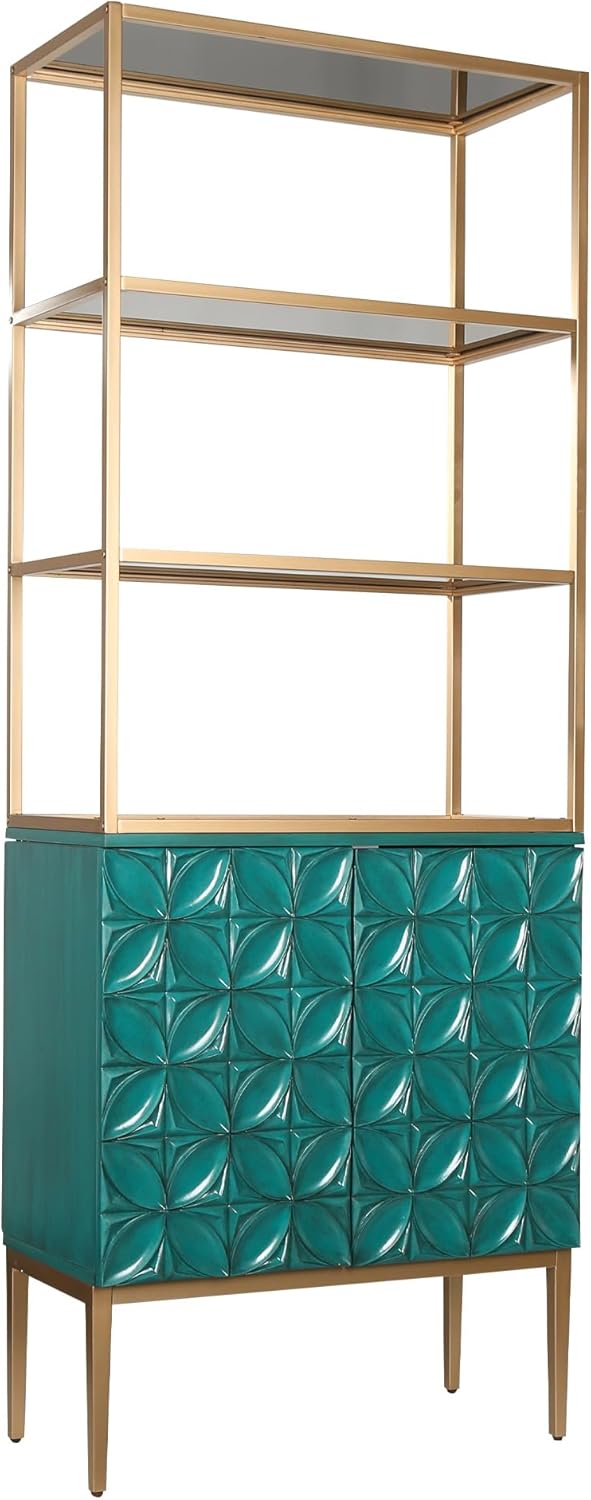 Amazon.com: GEPOW Modern Display Shelf with Storage Cabinet, Teal and ...