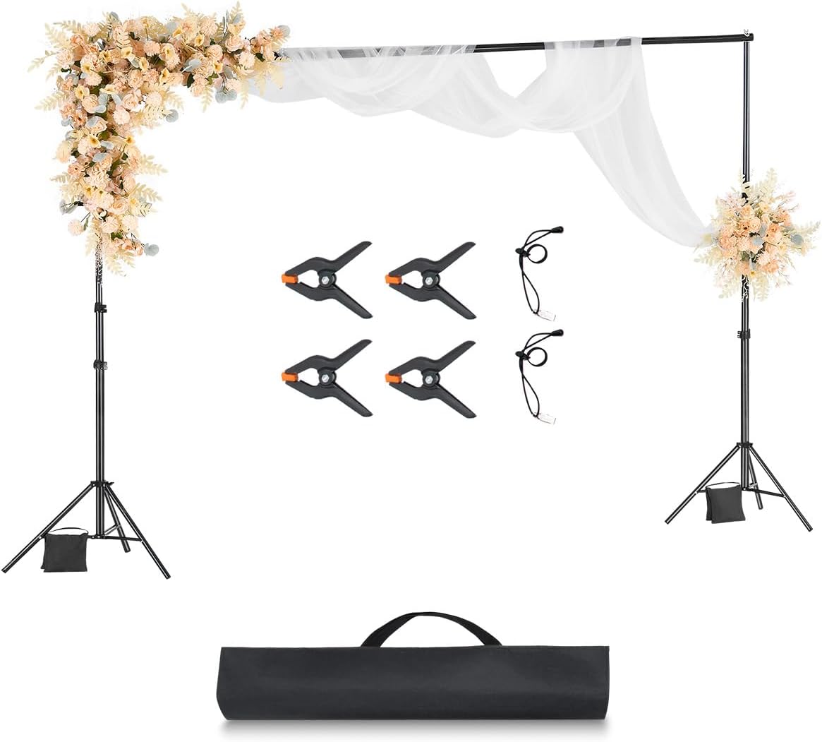Amazon.com : VEVOR Backdrop Stand, 10 x 10 ft Adjustable Photo Backdrop ...