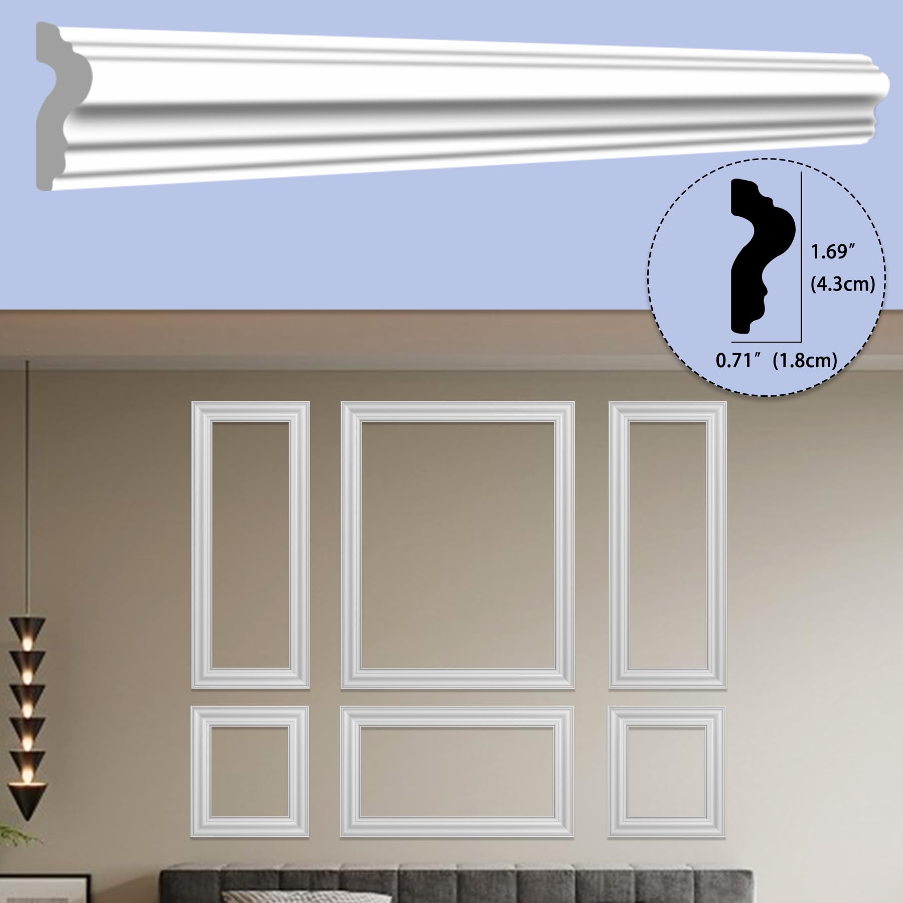 Snapklik.com : Coengwui 6-Frame Pre-Cut Wall Molding Kit, Premade ...