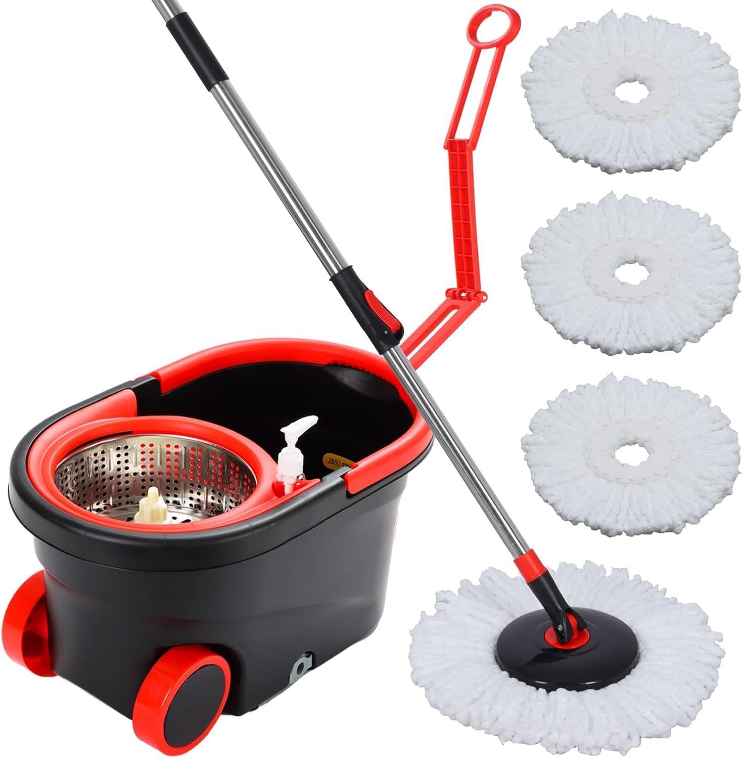 Amazon.com: Spin Mop and Bucket with Wringer Set on Wheels, 360 ...