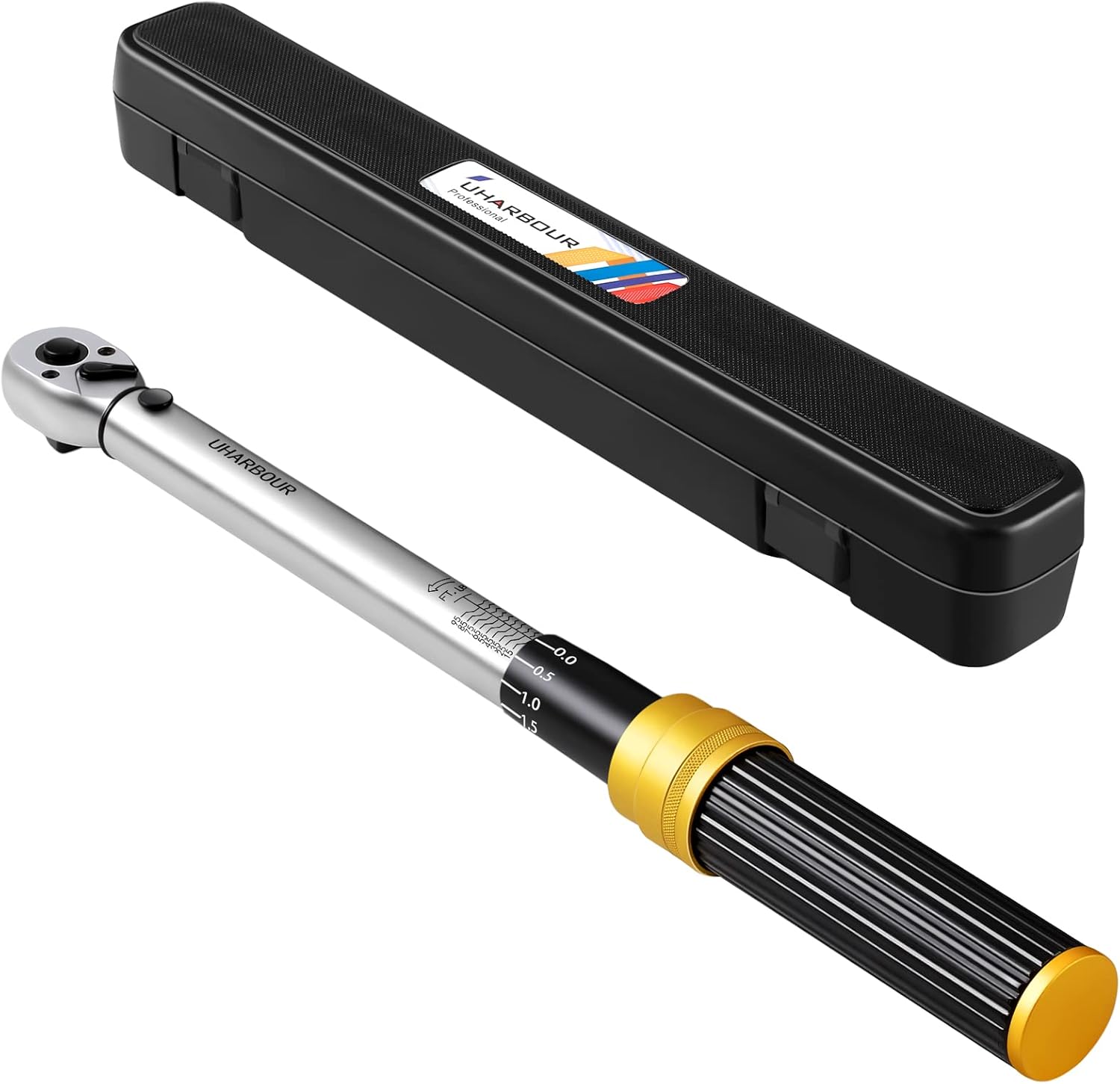 Uharbour 3/8 Inch Click Drive Torque Wrench, Dual-Direction Adjustable ...