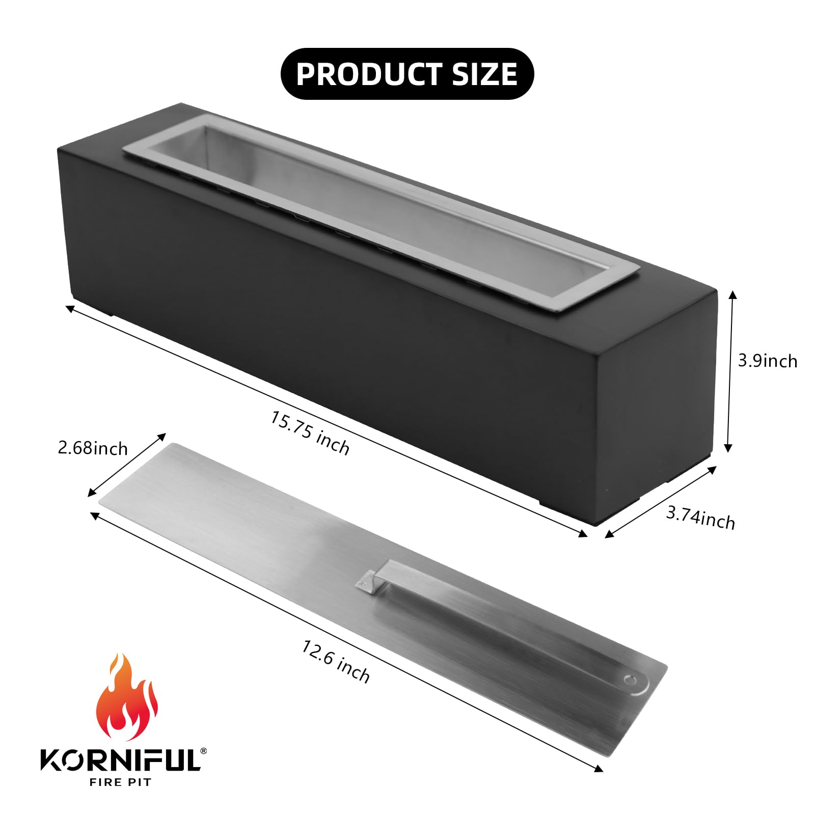 KORNIFUL Large Tabletop Fire Pit with Roasting Sticks - Smokeless ...