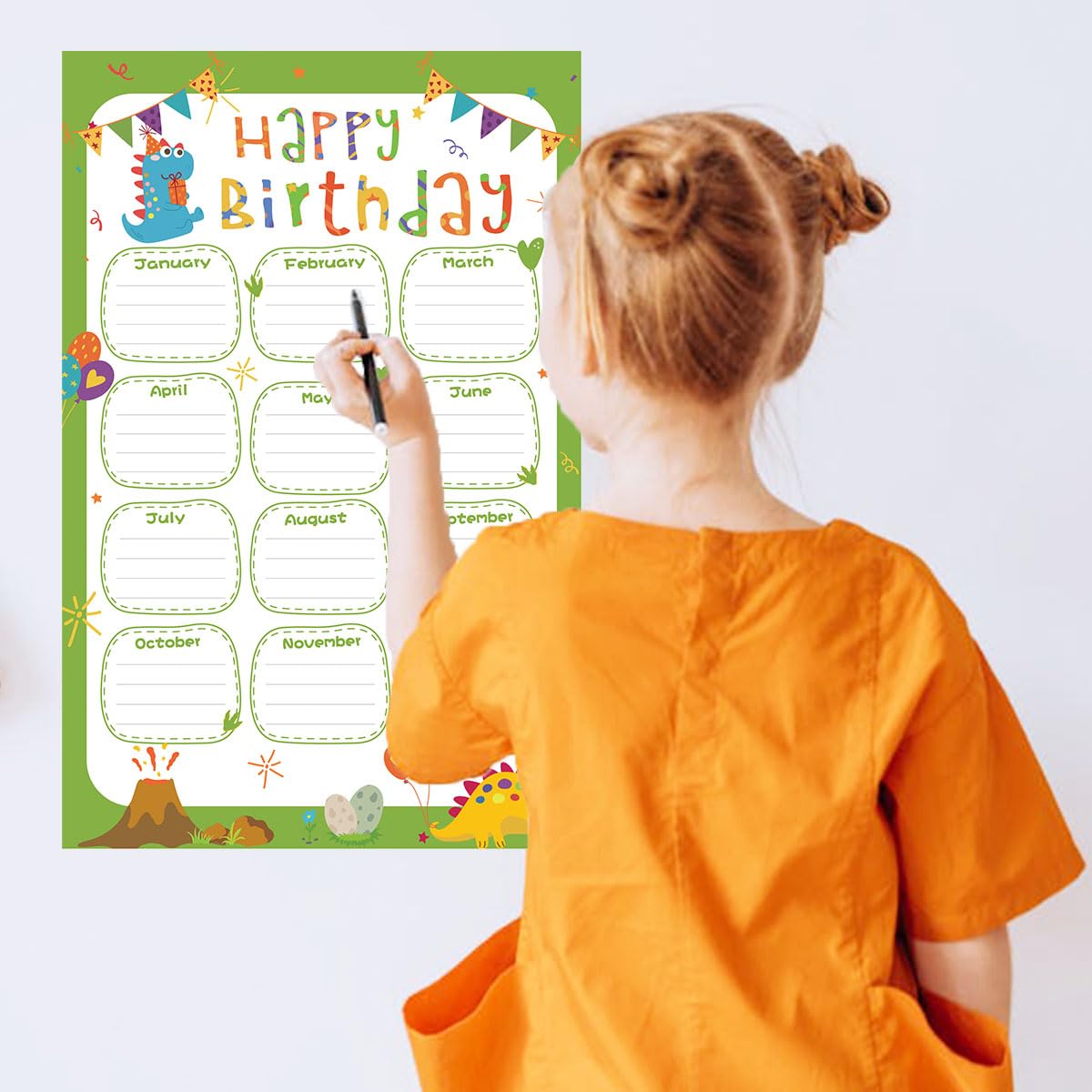 Snapklik.com : Dinosaur Birthday Chart Poster, 17 X 11 Inch, Classroom ...