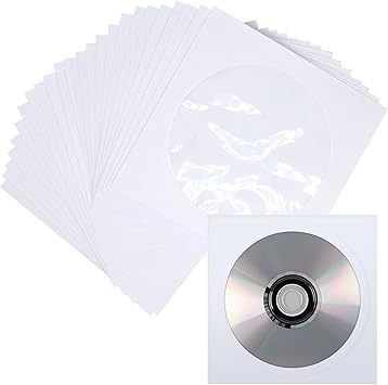 Amazon.com: CD DVD Sleeves, 300PCS Paper CD Sleeves White Paper CD ...