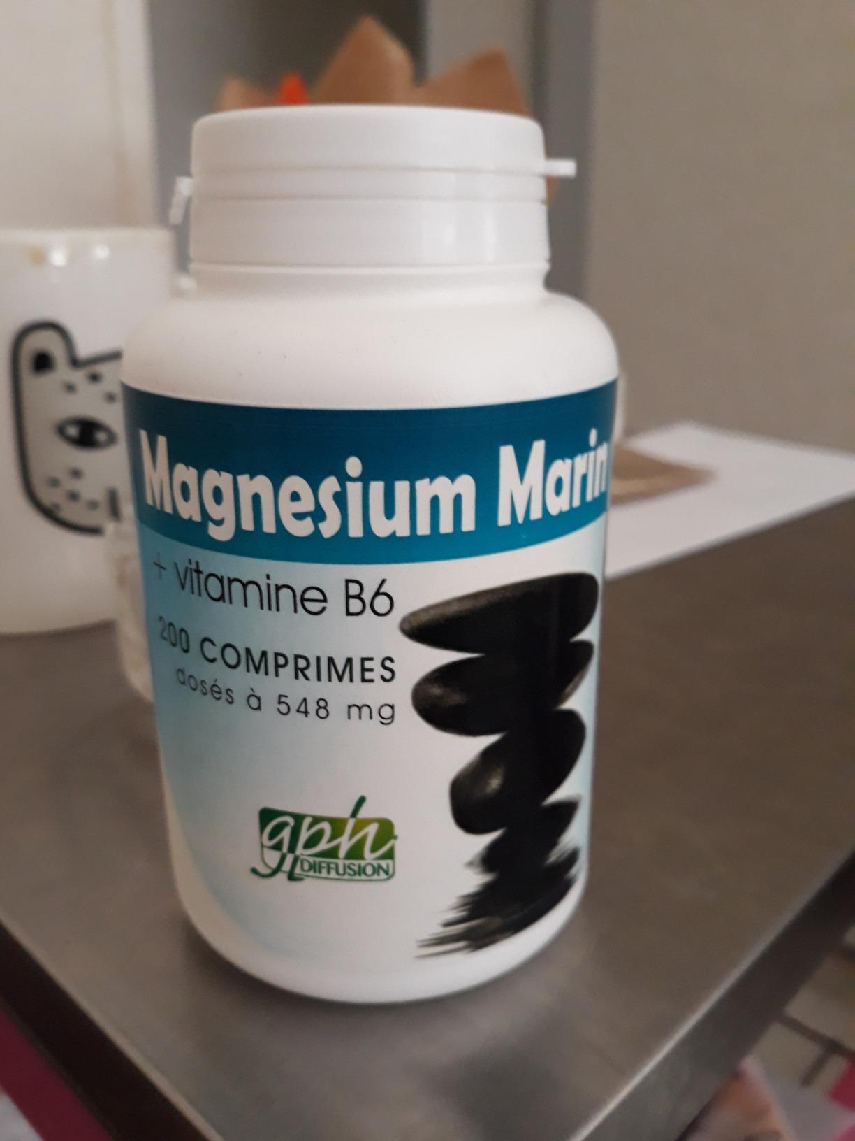 Magnésium Marin + Vitamine B6-200 comprimés de 546 mg - Système nerveux ...