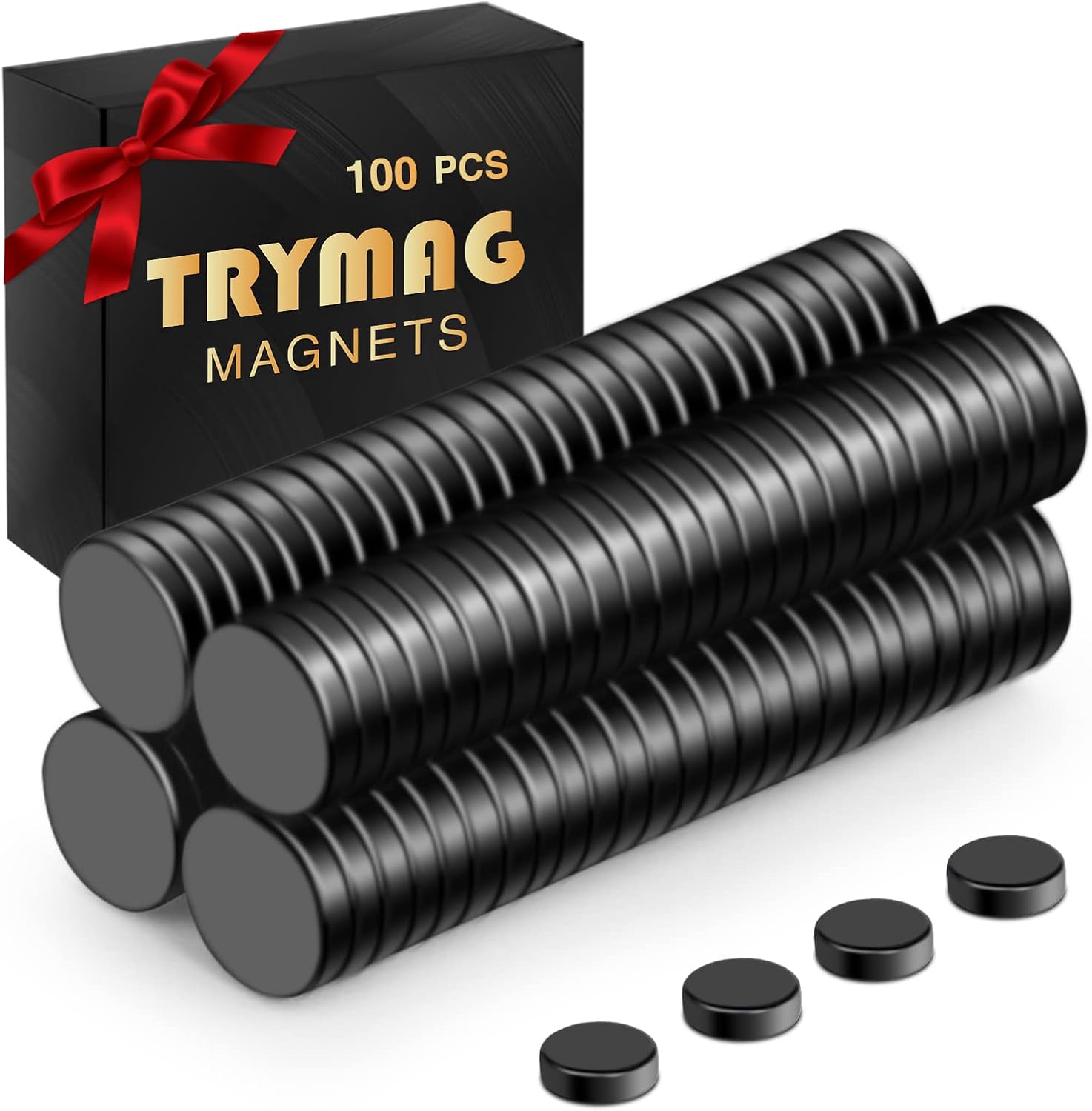 TRYMAG 80Pcs 5x3mm Small Refrigerator Magnets Bundle with 100Pcs 4x1mm ...