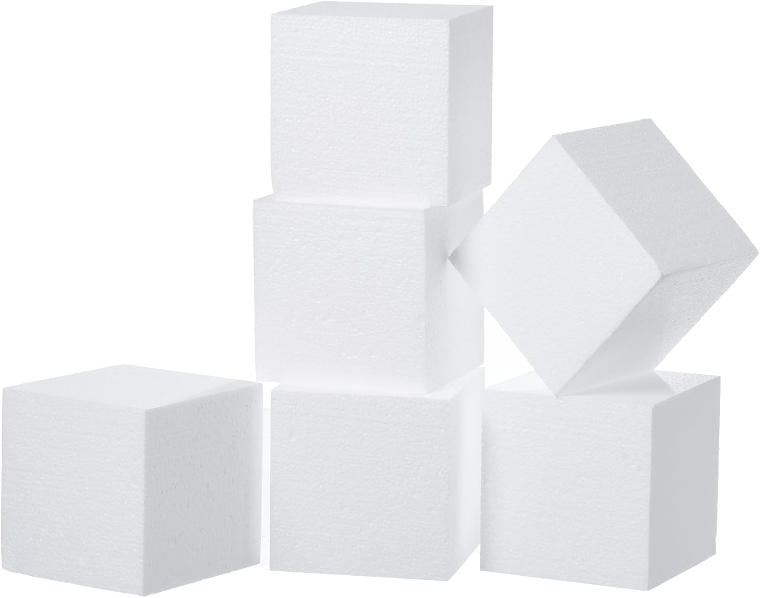 Amazon.com: Crafare 4x4x4inch Square Foam Blocks 6 Pack Polystyrene ...