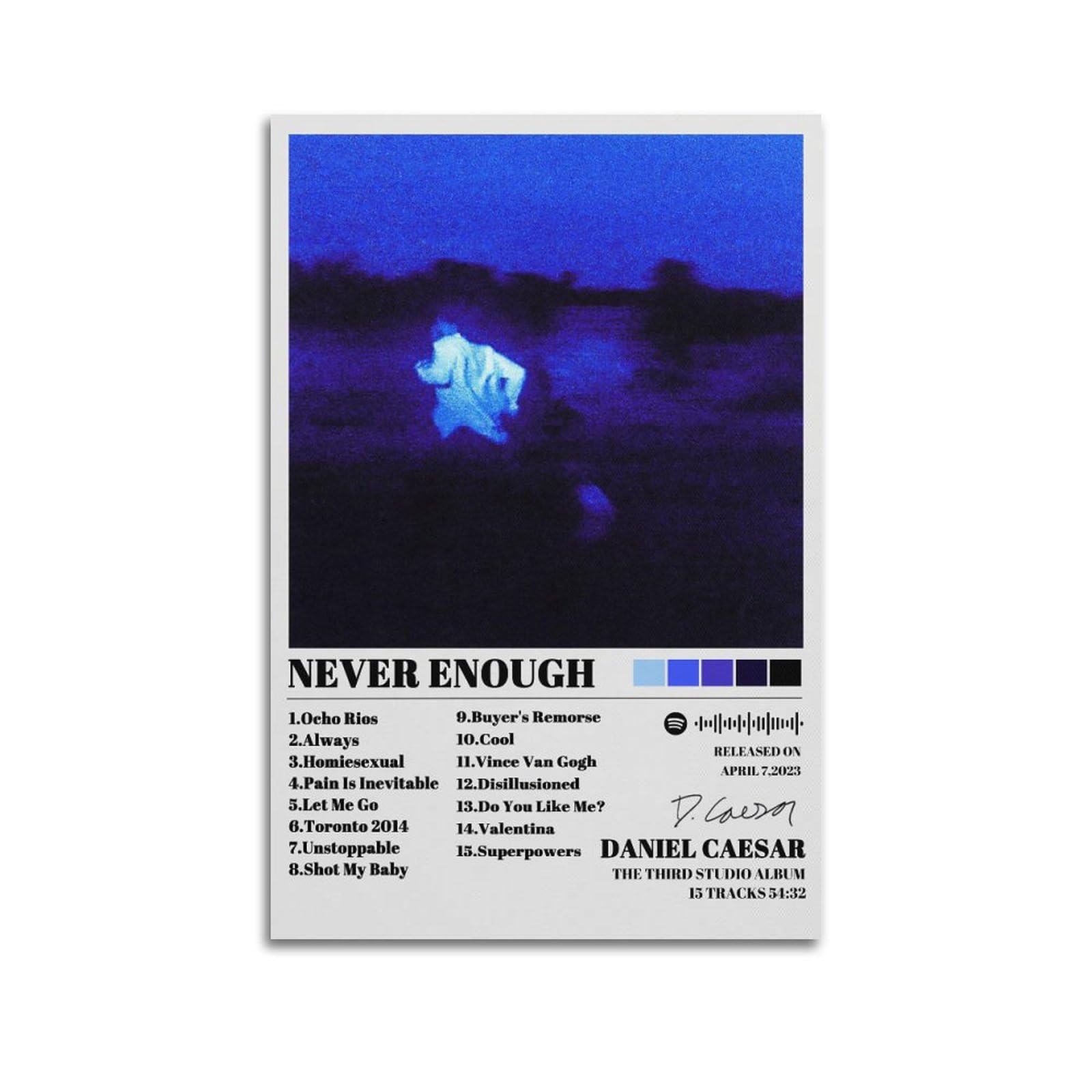 Amazon.com: Daniel Poster Caesar Never Enough Album Cover Limited Poster Wall Art Decor Canvas ...