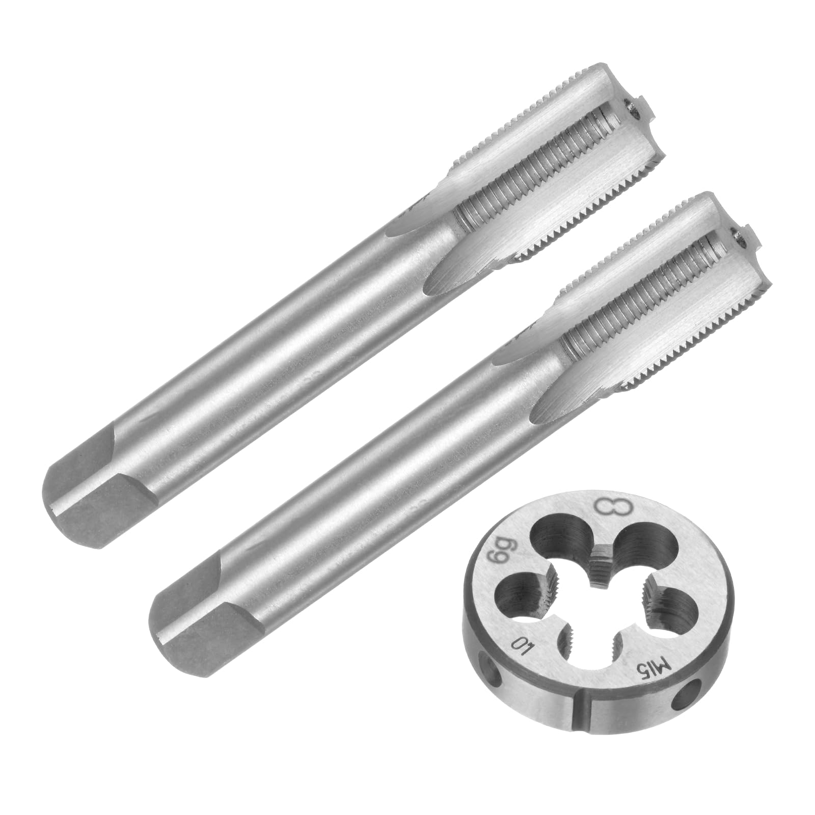 uxcell 3pcs Tap and Die Set, Metric M15 x 1 Thread Taps & Round Die ...