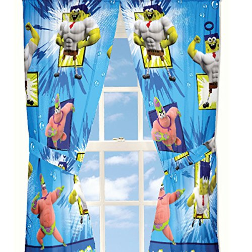 Buy 4pc Nickelodeon Spongebob Squarepants Movie Curtain Set Mr. Awesome ...