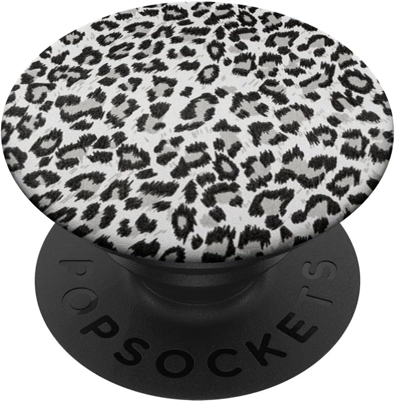 Amazon.com: Leopard Black And White Print PopSockets PopGrip: Swappable Grip for Phones ...