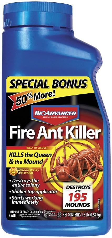 Amazon.com: BioAdvanced Fire Ant Killer Outdoor, Dust, 1.5 lb, 195 ...