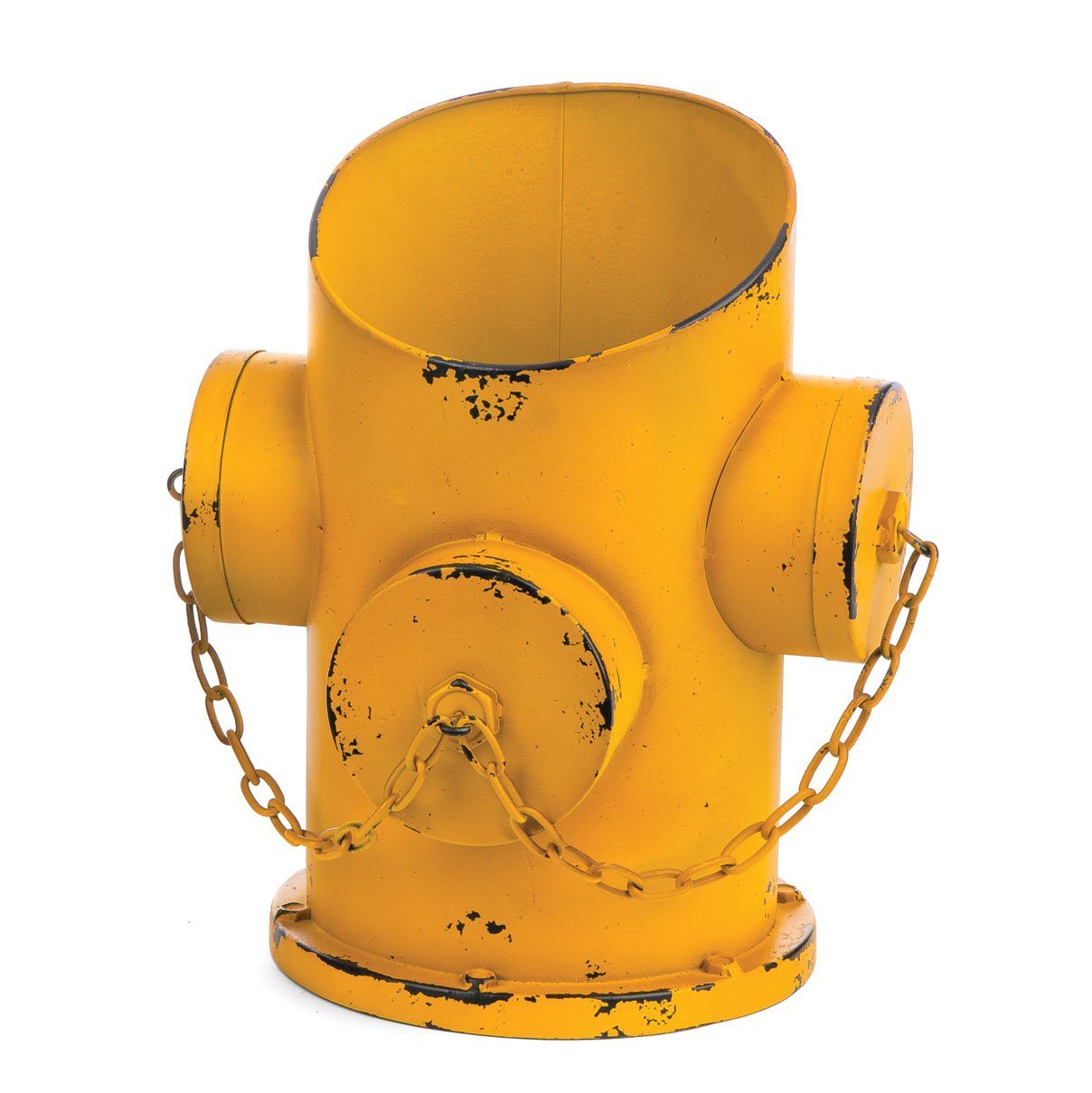 Skalny 83634YEL 12"x10" Yellow Round Tin Fire Hydrant Planter : Amazon ...