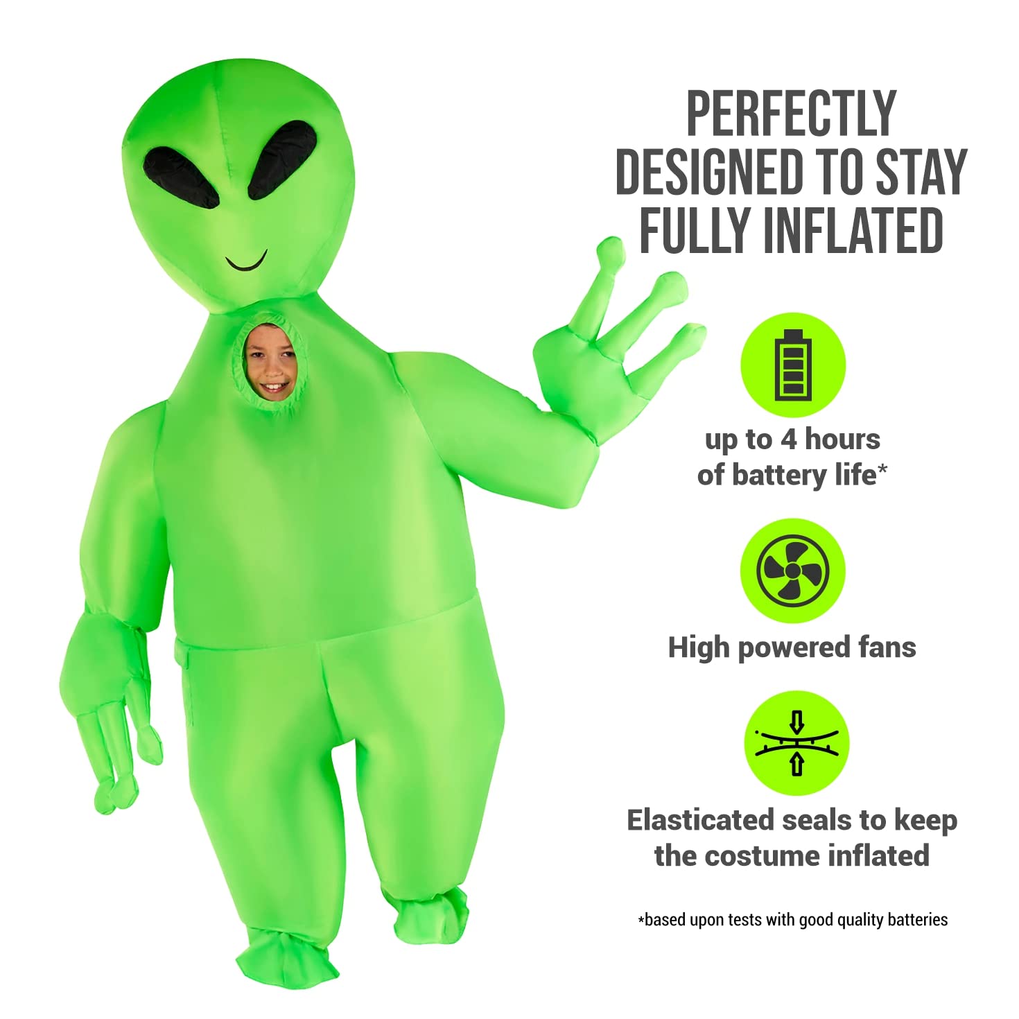 Morph Inflatable Alien Costume Kids, Alien Blow Up Costume Kids ...