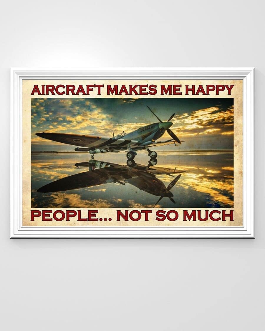 Amazon.com: Curteny Vintage Metal Tin Sign Aircraft Makes me Happy ...