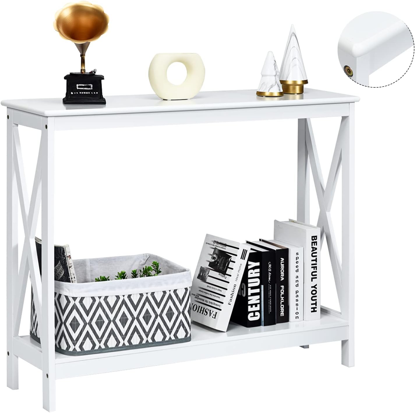 Yaheetech Table Console Table d'entrée à 3 Niveaux, Console Meuble avec ...