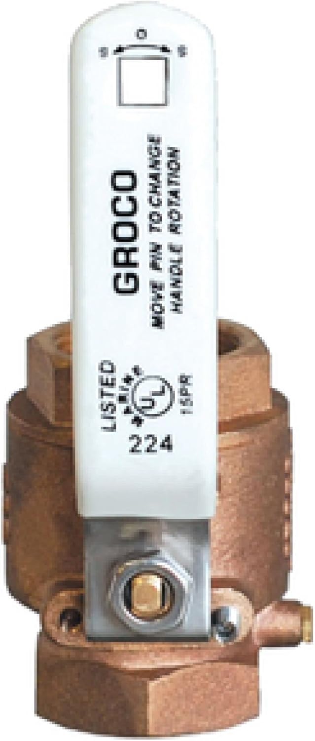 Groco Bronze Full Flow in-Line Ball Valve IBZ Series (Size: 1"): Amazon ...