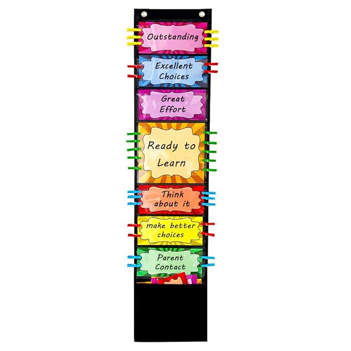 Buy VNOM Student Behavior Clip Chart for Classroom Management Kids ...